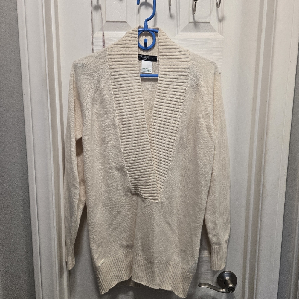 Lacoste Wool And Cashmere Cream Sweater Size 36 - Gem